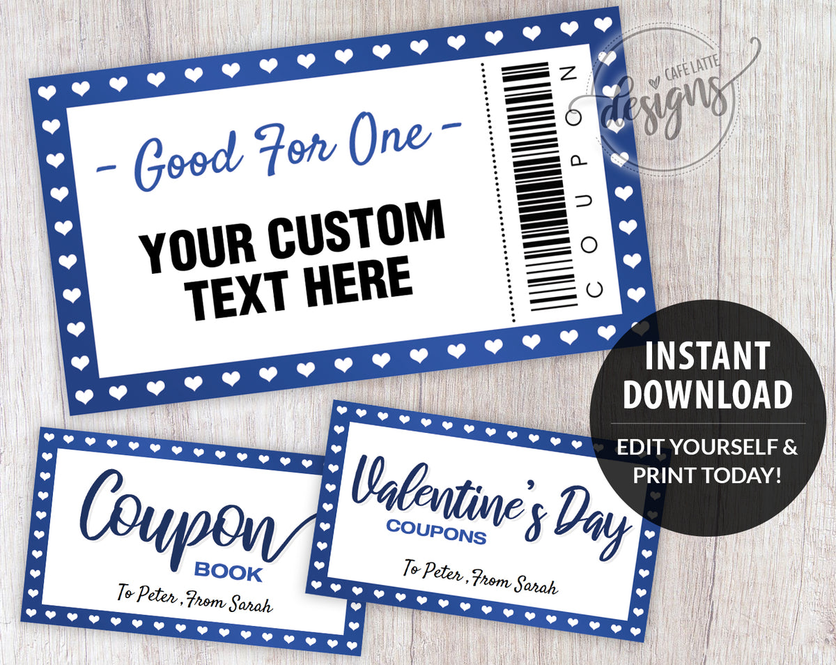 Valentine's Day Coupon Template, Editable Coupons, Printable Instant D ...
