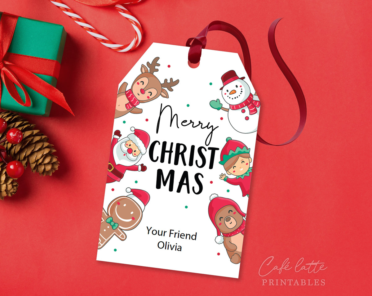 Christmas Gift Tags Printable - Merry Christmas Santa Gift Tag Templat ...