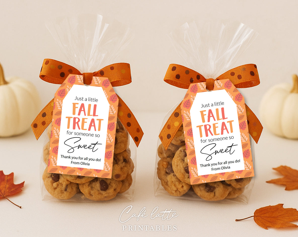 Fall Treat Gift Tags Printable - Sweet Thank You Gift Tag Template ...
