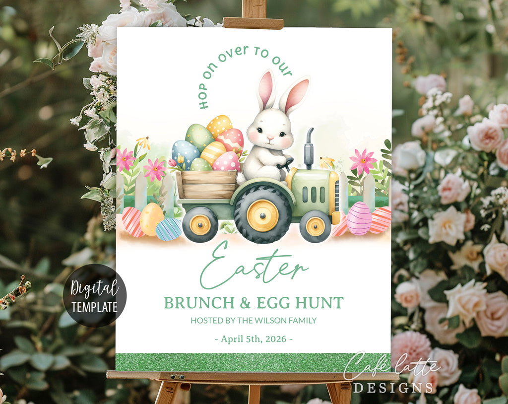 Easter Egg Hunt Welcome Sign - Easter Brunch Welcome Sign Printable ...