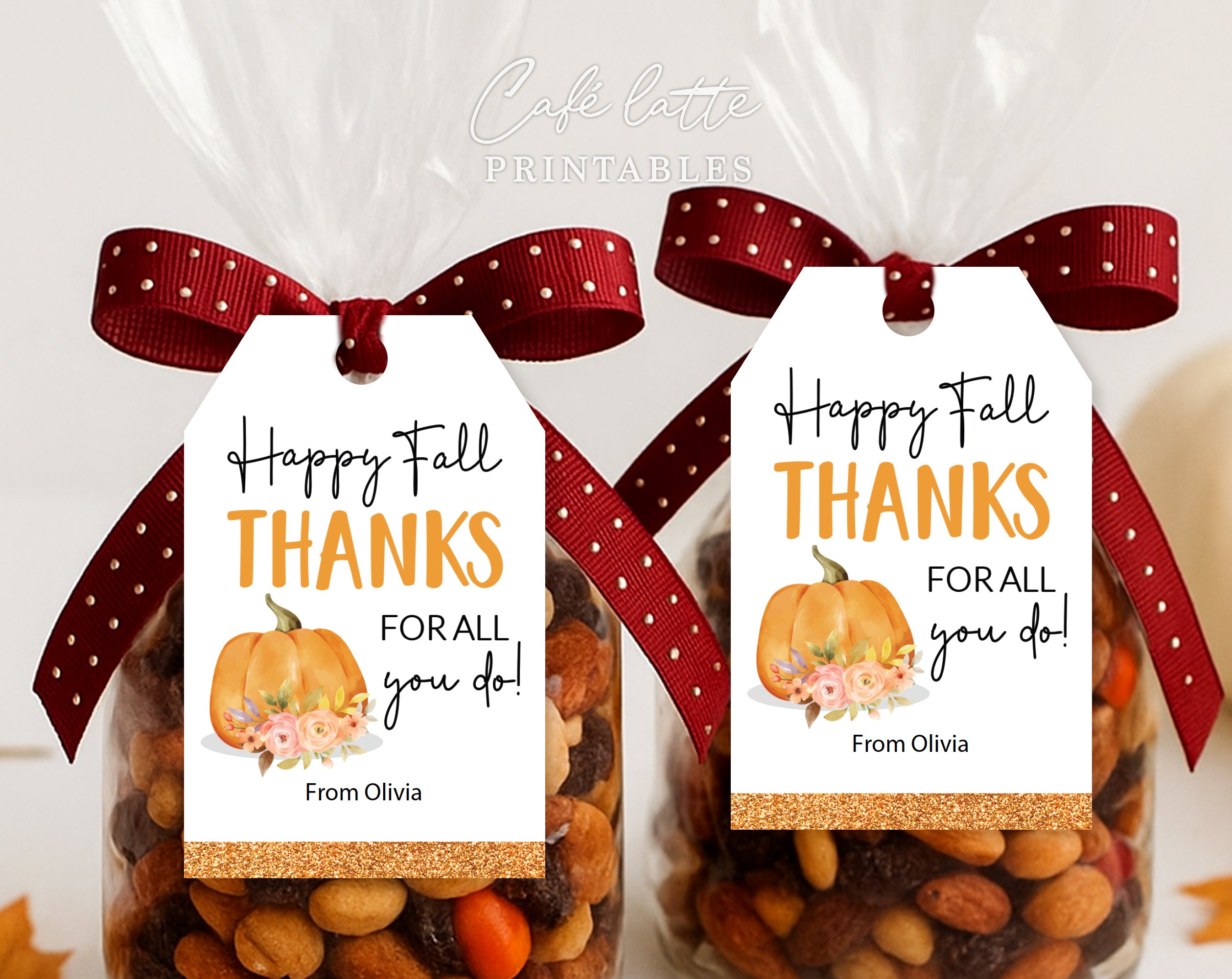 Happy Fall Gift Tags Printable - Pumpkin Thank You Gift Tag Template ...